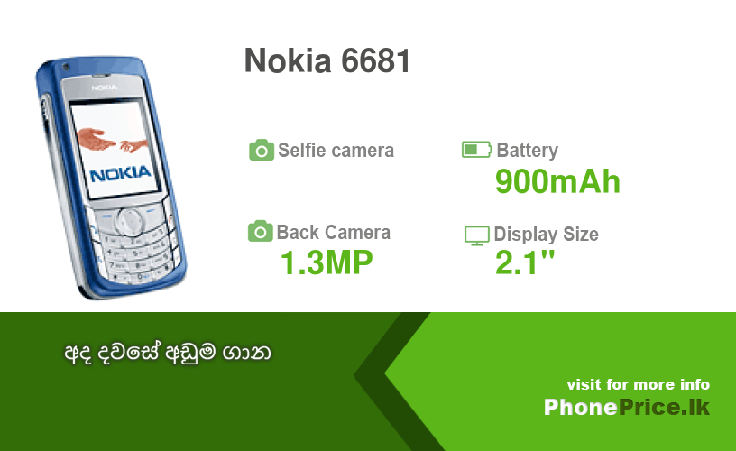 Nokia 6681 Price in Sri Lanka August, 2025